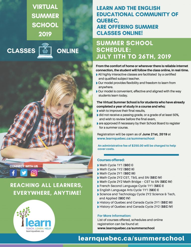 LEARN Virtual Summer School 2019 - Alexander Galt Regional High School